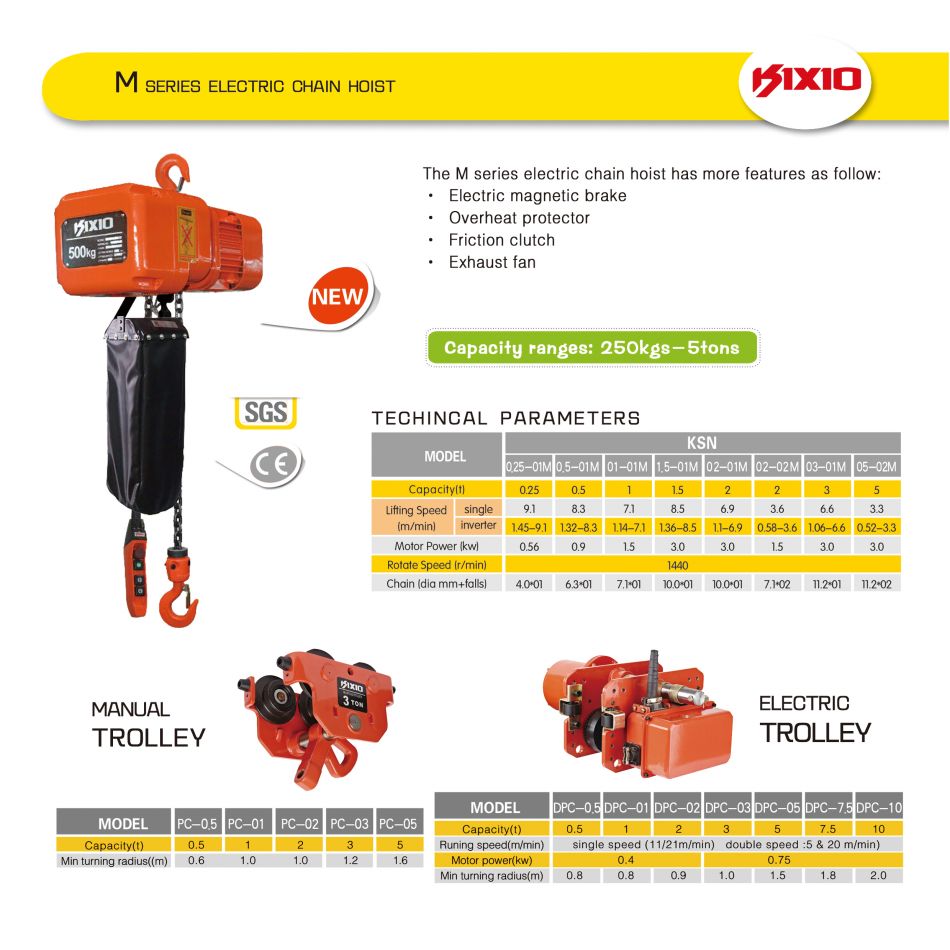 Kixio Electric chain hoist 2t